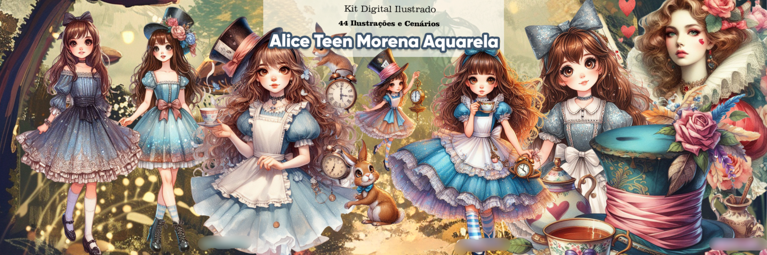 Kit Digital Alice no País das Maravilhas - Galeria Criativa